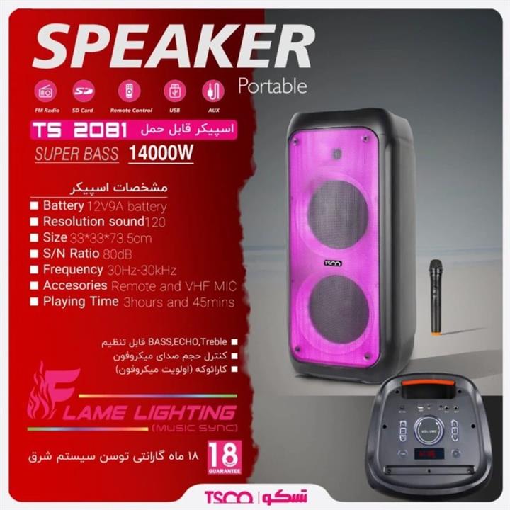قیمت و خرید اسپیکر بلوتوثی قابل حمل تسکو مدل TS 2081