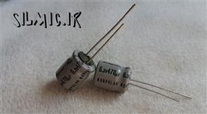 قیمت و خرید خازن بی پلار 470 میکرو فاراد 6.3 ولت RUBYCON ژاپن سری NW