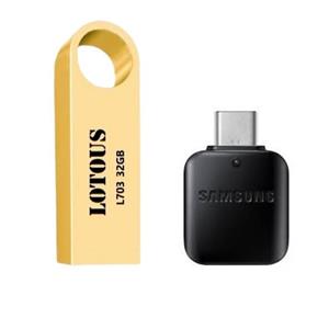 قیمت و خرید فلش مموری 32 گیگ لوتوس مدل L703 همراه با otg تایپ C
