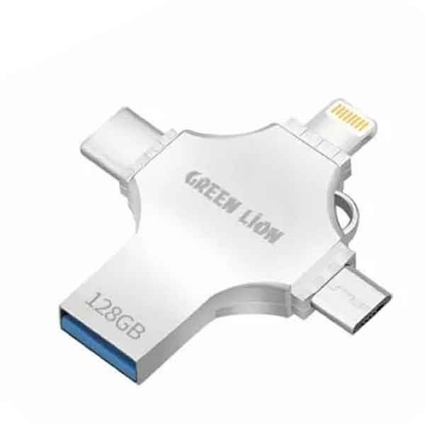 قیمت و خرید فلش مموری چند سر 128 گیگ گرین لاین Green Lion 4 in 1 USB ...