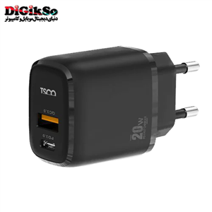 قیمت و خرید شارژر دیواری تسکو مدل TTC65 20W 1PD+1Uهمراه با کابل تایپ سی