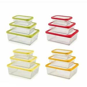 قیمت و خرید ست ظرف شیشه ای لیمون درب دار شیار دار مستطیل 6 پارچه 2100