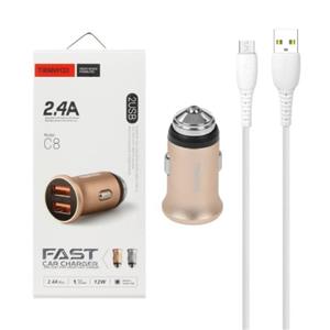 قیمت و خرید شارژر فندکی 30W فست دو پورت تسکو مدل TCG 40 به همراه کابل شارژ Type-C