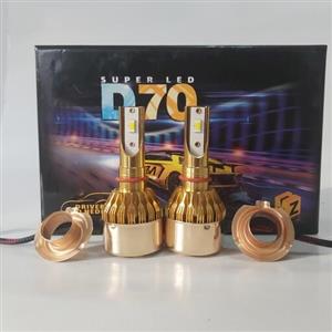 قیمت و خرید لامپ هدلایت سه رنگ فلاشر D70 پایه H7 با چیپ Csp حرفه ای