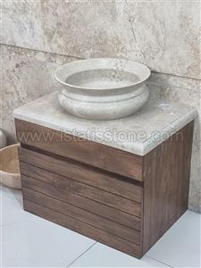 قیمت و خرید روشویی سنگی صفحه و کاسه کرم STC 370