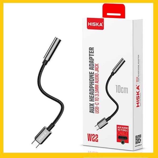 قیمت و خرید کابل تایپ سی به AUX هیسکا Hiska W22 AUDIO TO TYPE C HISKA