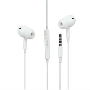 قیمت و خرید هندزفری سیم دار سفید رنگ هیسکا مدل HISKA HK-729