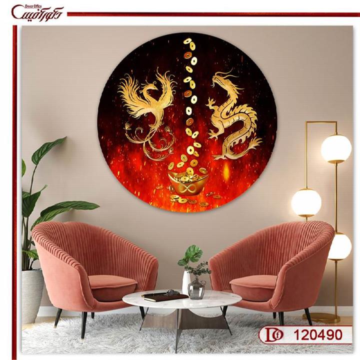 قیمت و خرید تابلو فنگشویی ققنوس و اژدها 120490