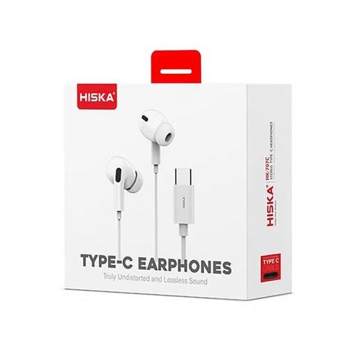 خرید و قیمت هدست و هدفون هندزفری سیم دار تایپ سی هیسکا مدل HISKA HK-707C