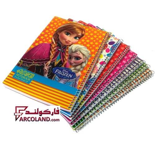 قیمت و خرید دفتر زبان سه خط سیمی 50 برگ جلد طلقی مدل دخترانه کد 21