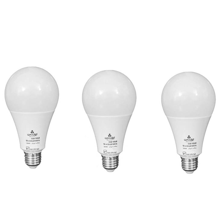 قیمت و خرید لامپ ال ای دی 9 وات ایران زمین مدل A90 بسته 3 عددی