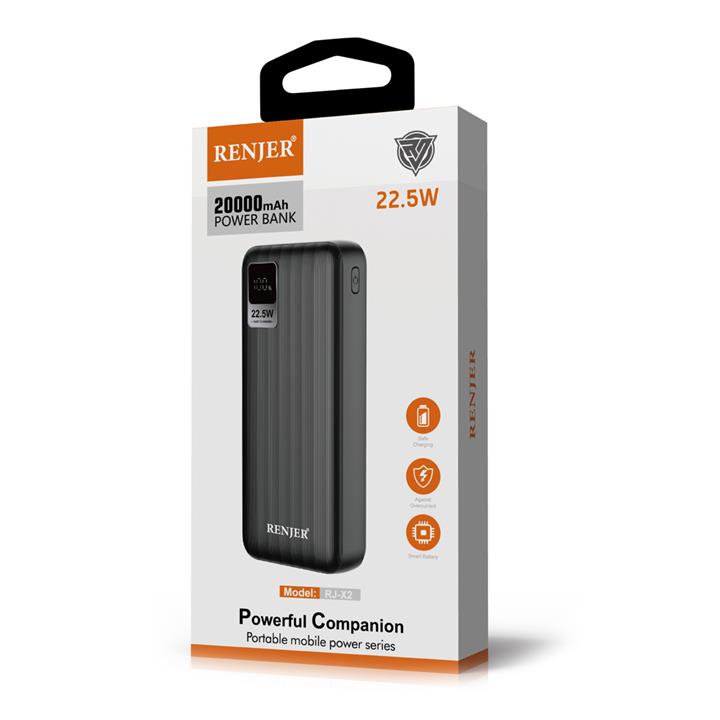 قیمت و خرید پاوربانک فست شارژ 20000 میلی آمپر رنجر Renjer RJ-X2 22.5W ...