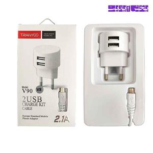 قیمت و خرید شارژر دیواری ترانیو TRANYOO V90 بهمراه کابل میکرو یو اس بی