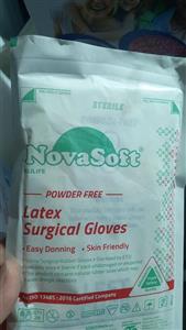 قیمت و خرید دستکش جراحی بدون پودر سایز 7/5 برند نوا سافت Novasoft