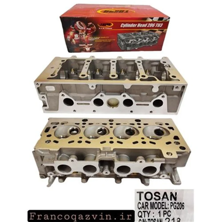 قیمت و خرید سر سیلندر لخت وارداتی پژو 206 – TU3 با واشر سر سیلندر TOSAN