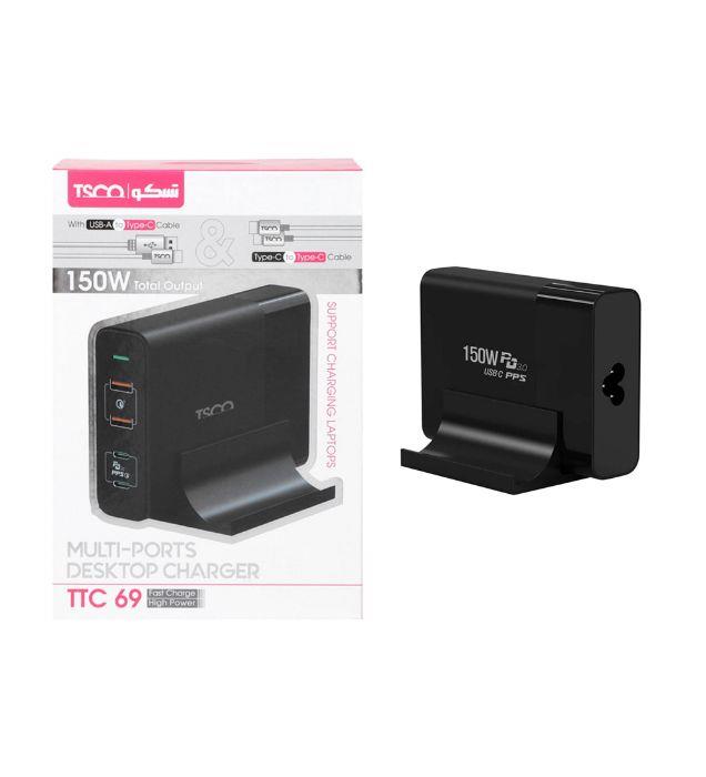 قیمت و خرید آداپتور شارژ 150 وات تسکو مدل TTC 69 به همراه کابل پاور AC