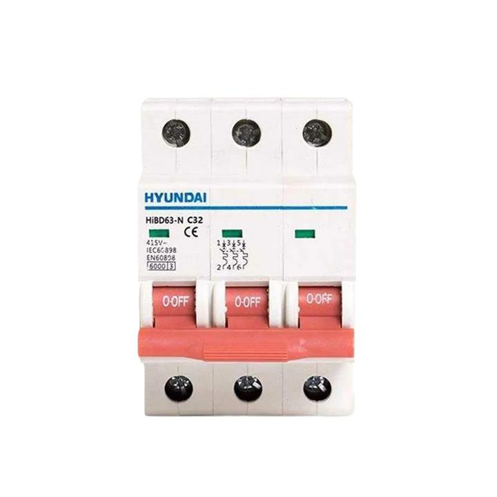 قیمت و خرید فیوز مینیاتوری سه فاز 32 آمپر هیوندای مدل HiBD63-N C32