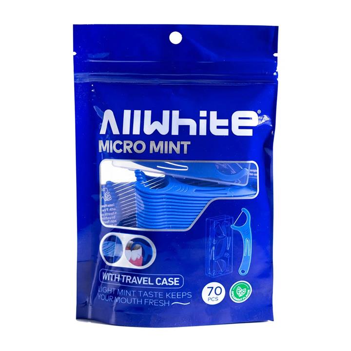 قیمت و خرید نخ دندان آل وایت مدل micro mint بسته 70 عددی