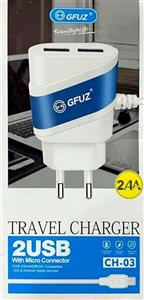 قیمت و خرید شارژر دیواری GFUZ مدل CH-03 به همراه کابل میکرو USB