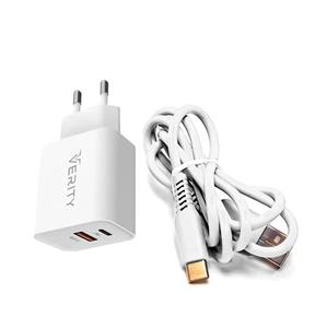 قیمت و خرید شارژر دیواری Verity وریتی مدل 2129 V-AP همراه کابل تایپ سی