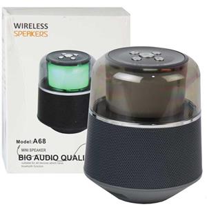قیمت و خرید اسپیکر بلوتوثی رم خور LED A68 مشکی