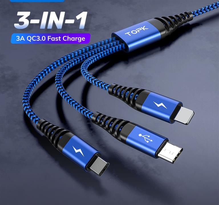 قیمت و خرید کابل تبدیل USB به لایتنینگ تاپکی مدل AN-24 1M