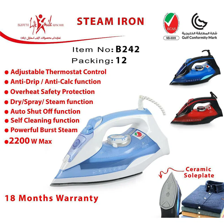 قیمت و خرید اتو بخار لایف اسمایل مدل B242