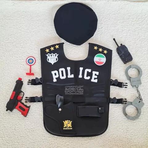 قیمت و خرید لباس مشاغل کودک جلیقه پلیس کودک با تفنگ قرمز کد 4027739