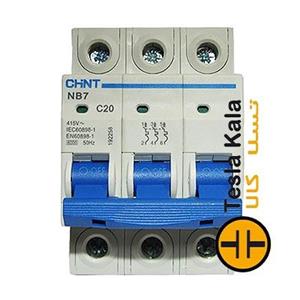 قیمت و خرید کلید مینیاتوری سه پل فاز 10 آمپر 6 کیلو CHINT سری NB7-3P C