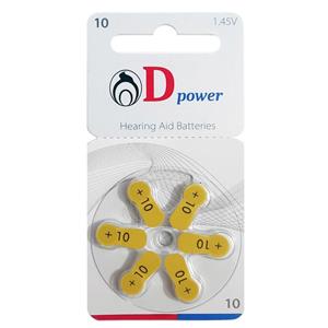 قیمت و خرید باتری سمعک Dpower شماره 10 بسته 6 عددی